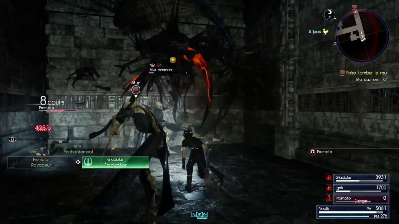 [FR] FINAL FANTASY XV - Combat contre le Mur Daemon - YouTube