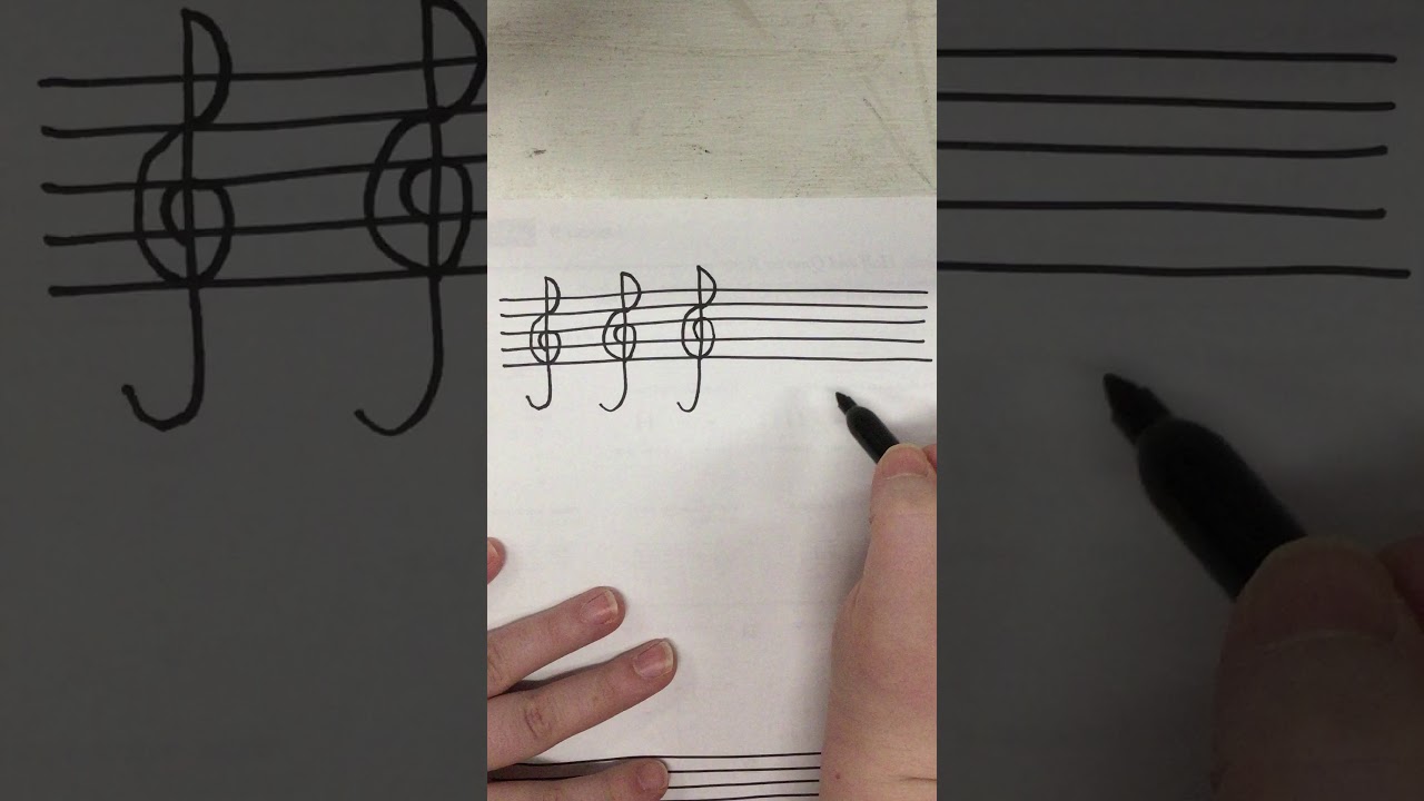 How to draw a Treble Clef - 2 ways - YouTube