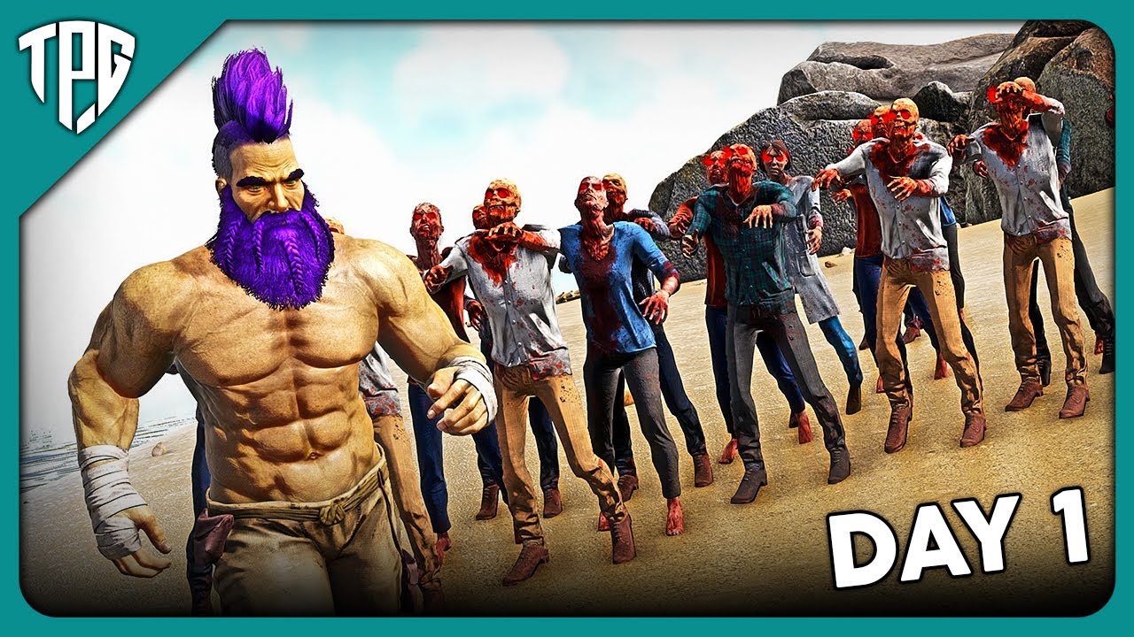 Surviving in ARK Zombie apocalypse (Day 1) - YouTube