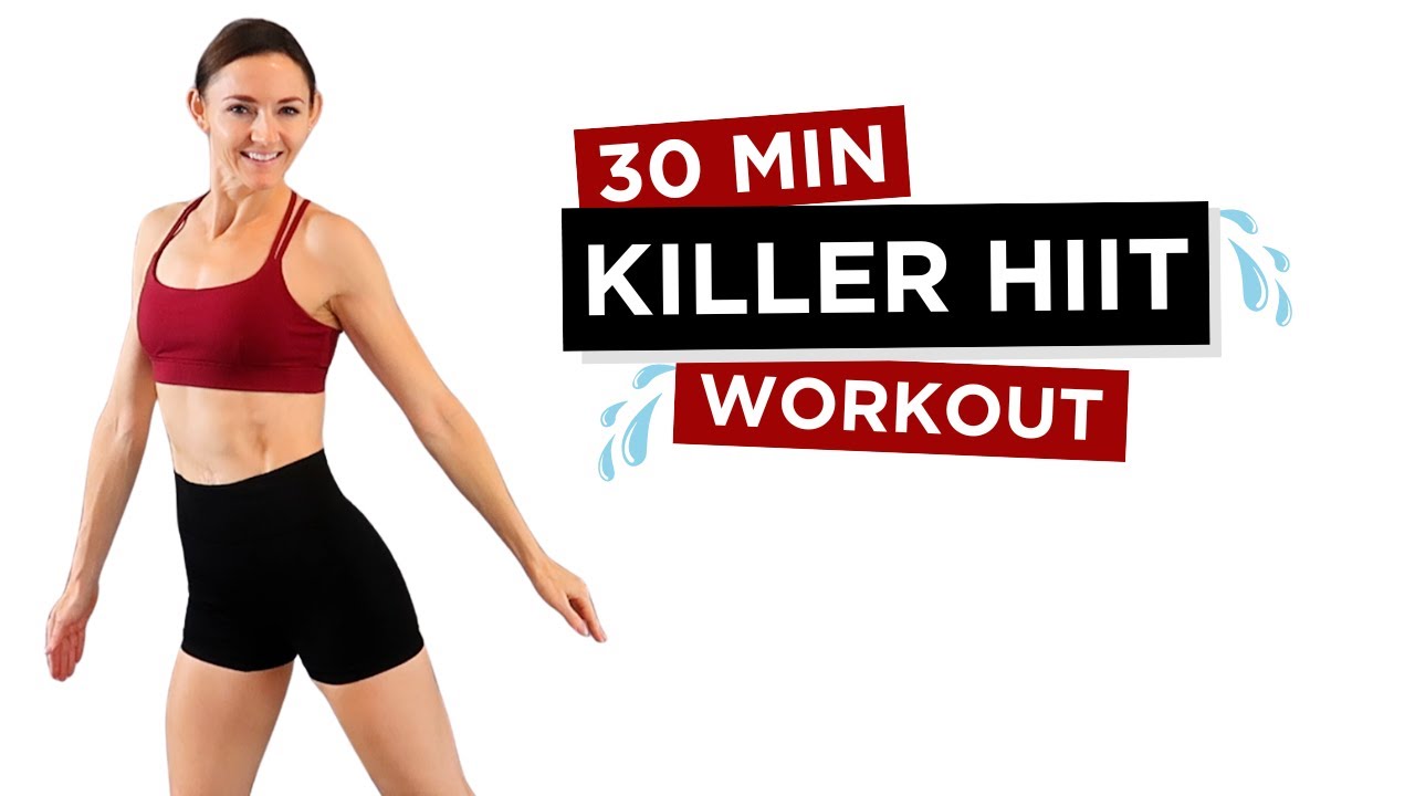 30 MIN KILLER HIIT Workout - No Equipment - No Repeats, Full Body ...