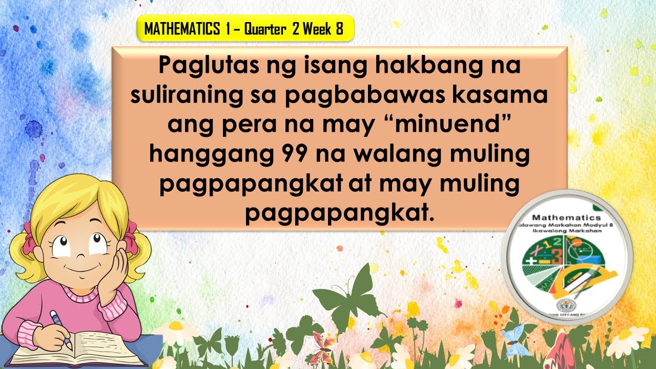 MATH 1|PAGLUTAS NG ISANG HAKBANG NA SULIRANING SA PAGBABAWAS KASAMA ANG ...