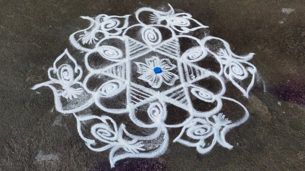 Star design muggu5×3dots//beautiful rangoli design//simple muggulu ...