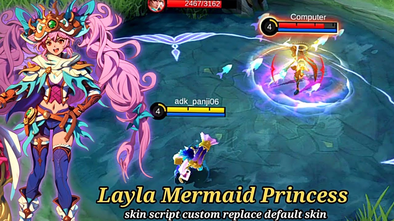 LAYLA SKIN SCRIPT CUSTOM - MERMAID PRINCESS ODETTE EPIC THEME - YouTube