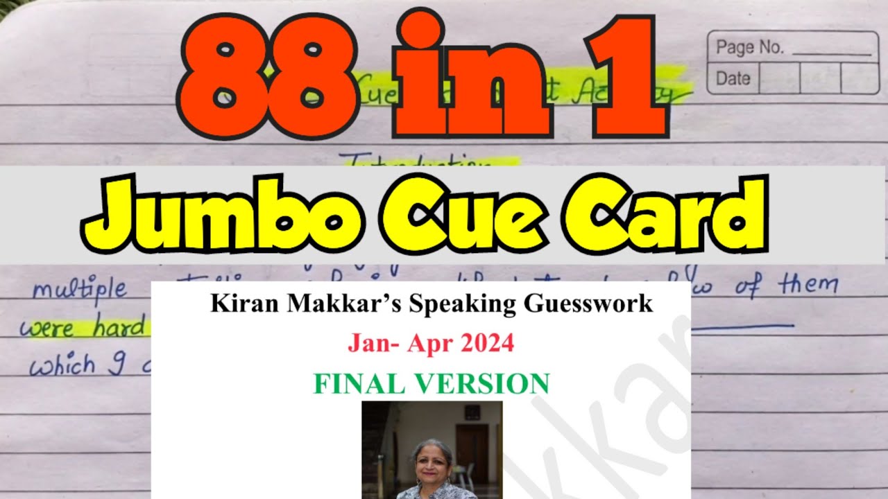 88 in 1 cue card | Ielts Speaking makkar list Jan to April 2024 | Jumbo ...