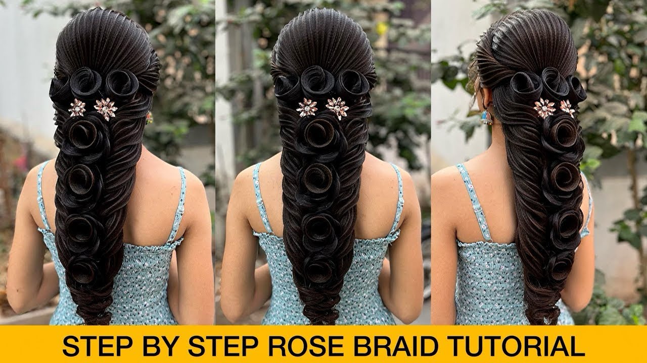 Advance Latest Rose Braid Hairstyle Tutorial with easy front variation ...