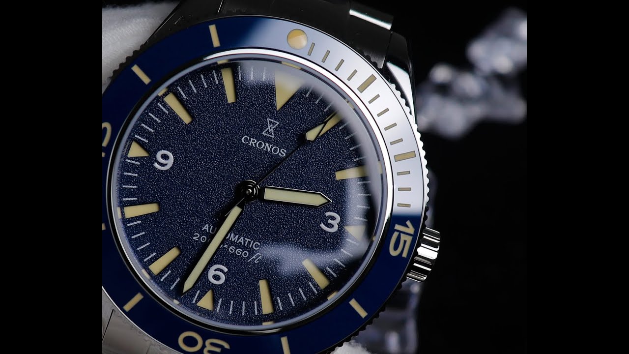 Cronos Sea Diver Men Watch Sandwich Dial Metal Band 1 - YouTube