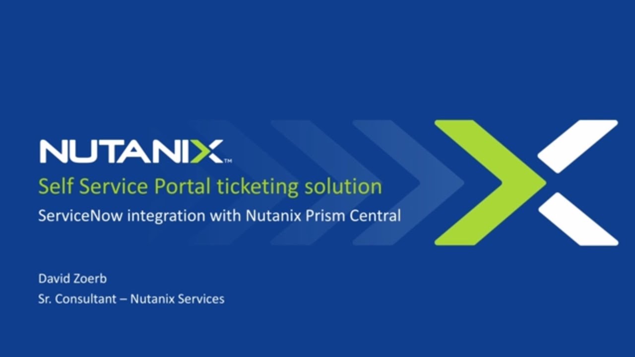ServiceNow Integration with Nutanix Prism Central - YouTube