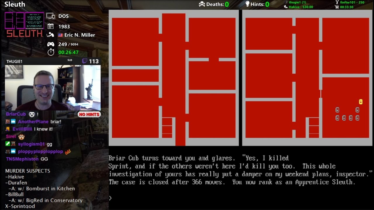 Sleuth game playthrough - Adventure Quest #250 - YouTube