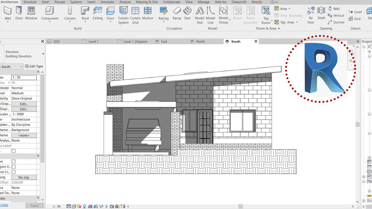 How to draw Door & Windows in Revit I Simple house in Revit I 9m x 14m ...
