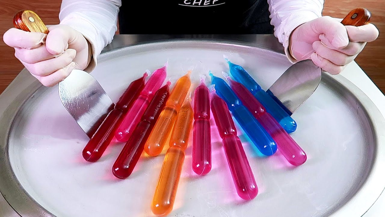 ice pops ice cream crushed ice cream rolls street food - ايسكريم رول ...