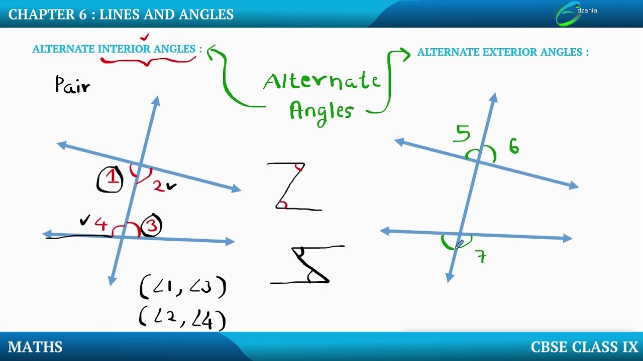 Lines and Angles-Transversal,Interior Angles and Exterior Angles - YouTube