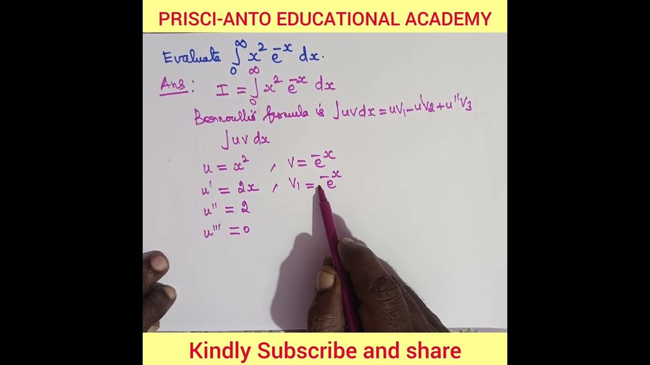 Integral Calculus problem##integrate (x^2)(e^-x)####simple problem ###with solution//// - YouTube