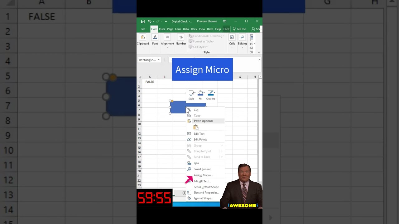 How To Create Running Clock In Excel shorts YouTube How To Create Running Clock In Excel shorts YouTube