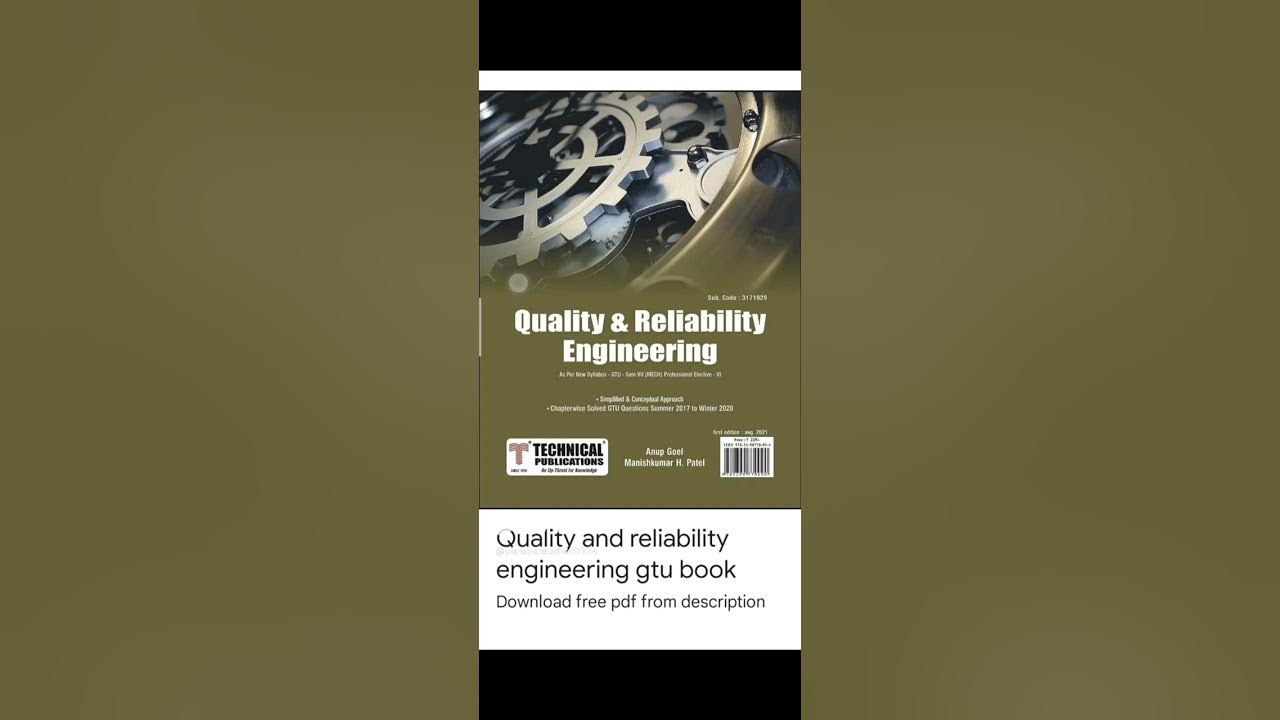 Quality and reliability/gtu/sem 7/mechanical engineering book - YouTube