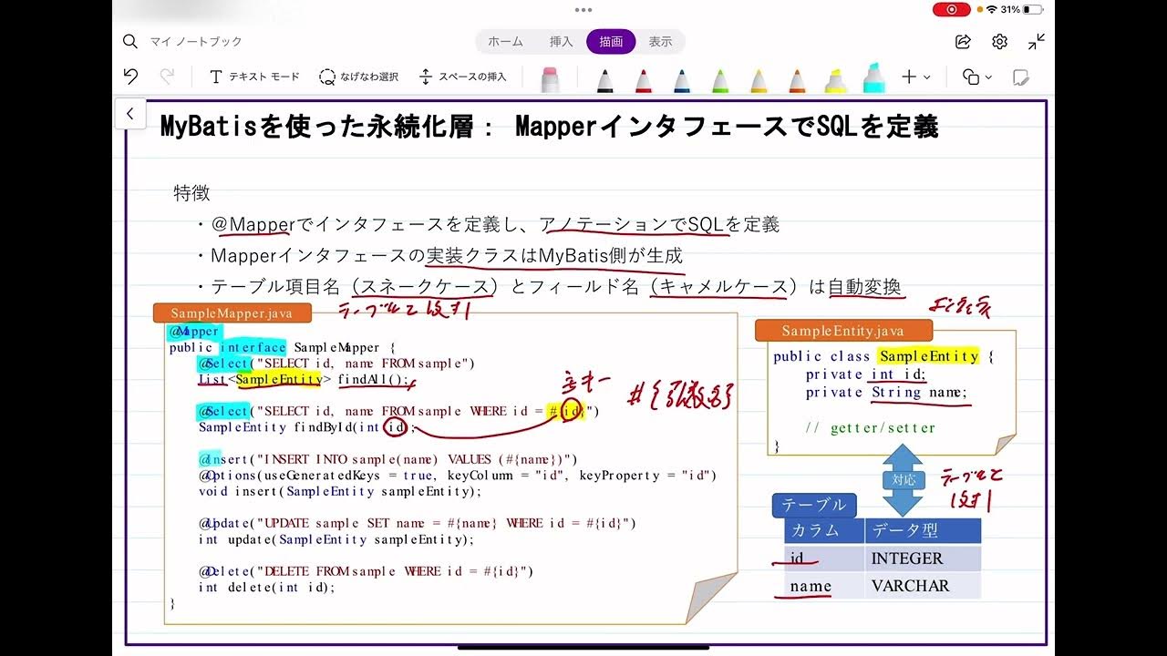 【手書きプログラミング】MyBatisを使った永続化層【SpringBoot 】 - YouTube