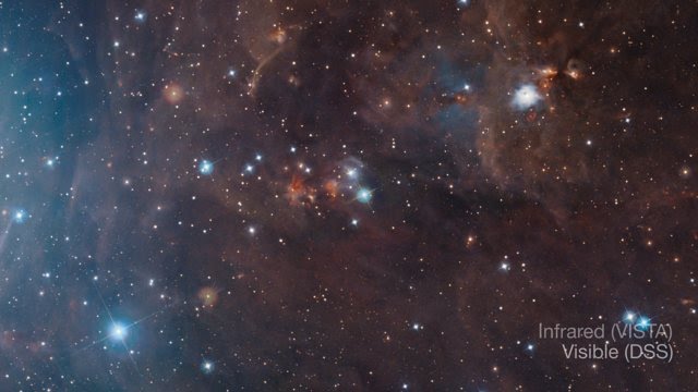 Visible/infrared comparison of views of the Orion A molecular cloud ...