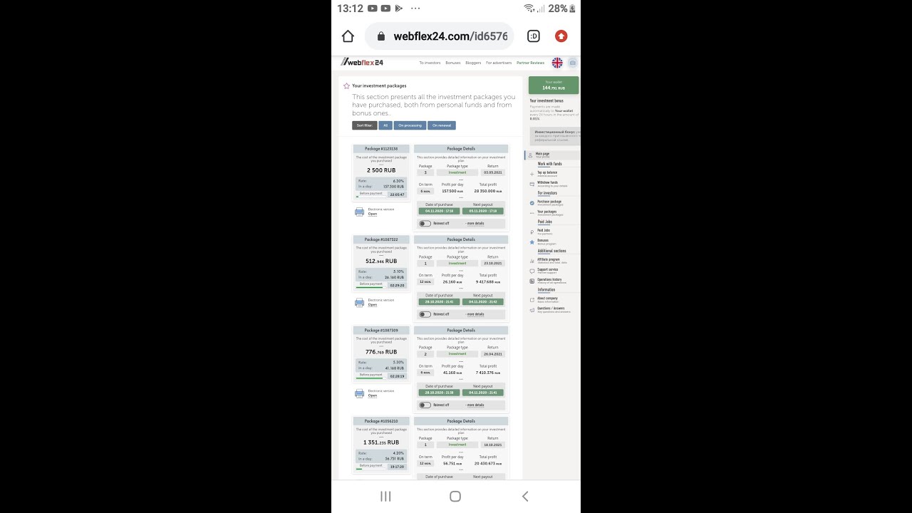 WEBFLEX SAQUEI 2300 RUBLO NA PAYEER - YouTube