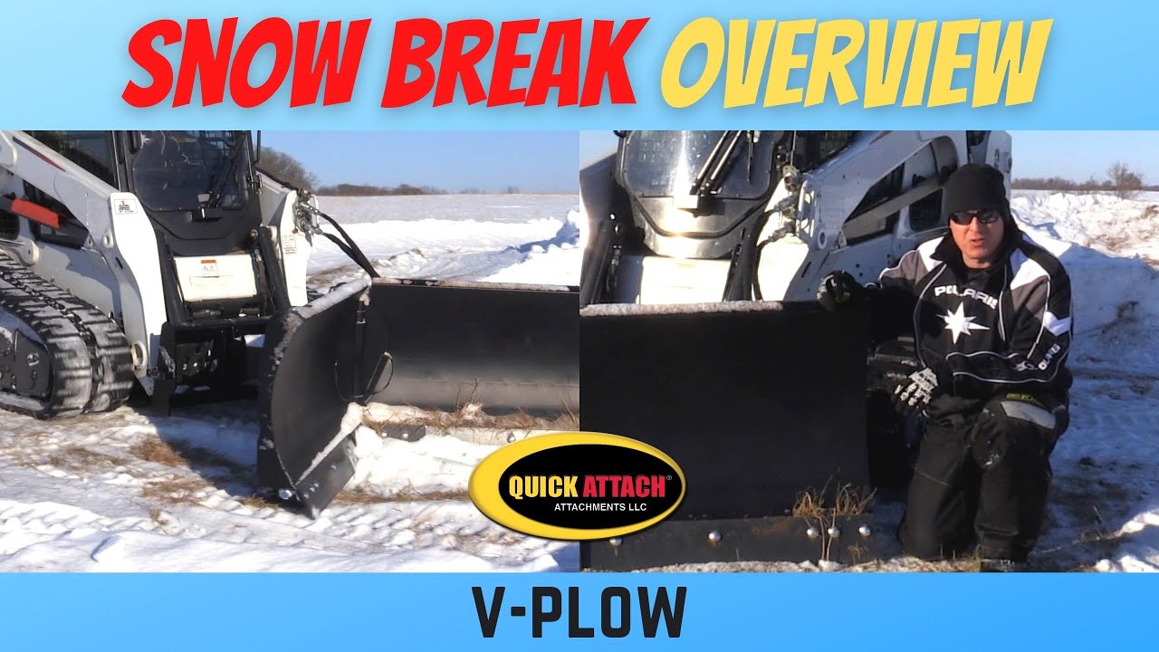Snow Break™ V-plow for skid steer overview - YouTube
