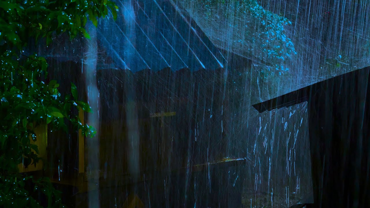 Rain Sounds 9Hours - Fall Asleep Fast in Stormy Night | Powerful ...