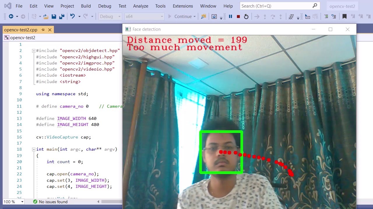 Face tracking with movement assessment - YouTube