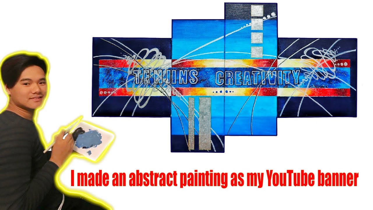 I made an abstract painting as my youtube banner / TenjinsCreativity ...