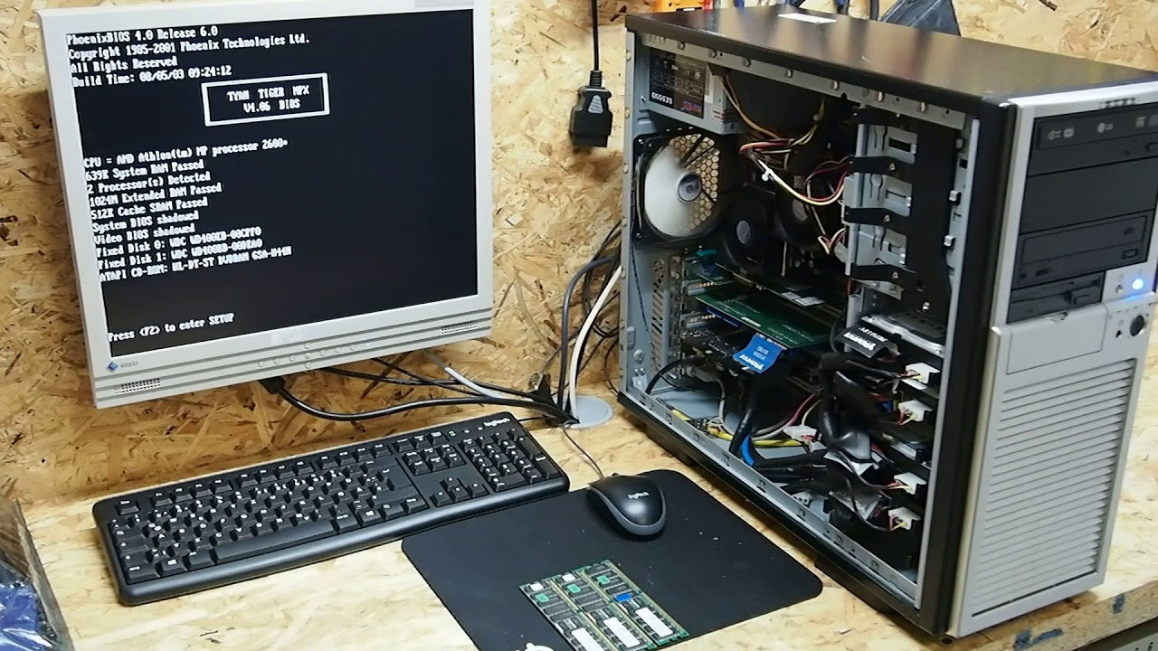 Tyan Tiger MPX S2466 2x Athlon MP 2600+ boot up with 1024MB ECC REG DDR ...