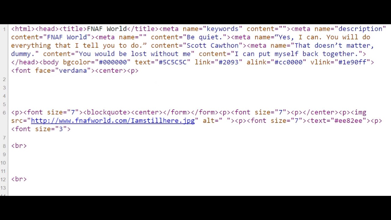 Scott Games And FNaF World Text Color Change - YouTube