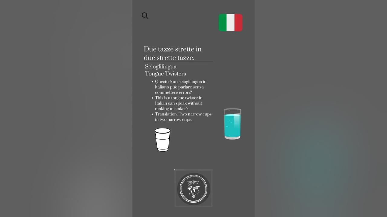 🇮🇹 Tongue Twisters in Italian/Scioglilingua in Italiano-Due tazze ...