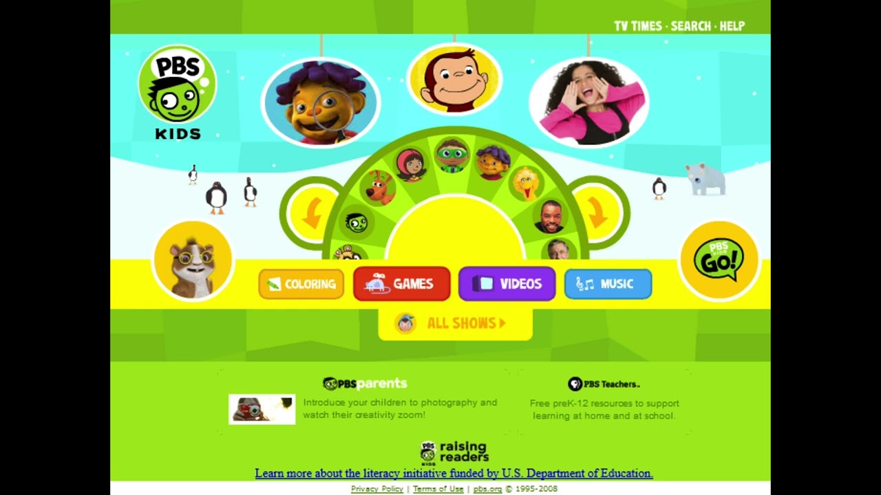 PBS kids website - YouTube