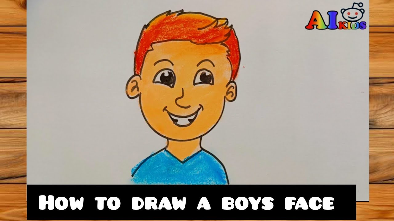 How to draw a boy's face easily step by step|boy face drawing colouring ...