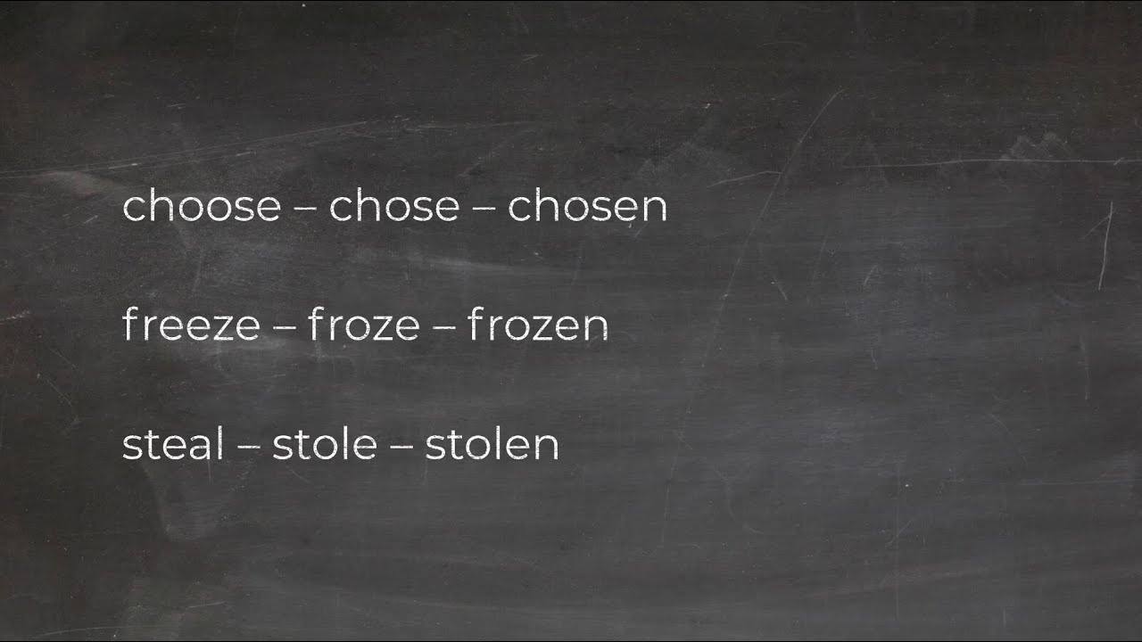 English irregular verbs – choose, freeze, steal - YouTube