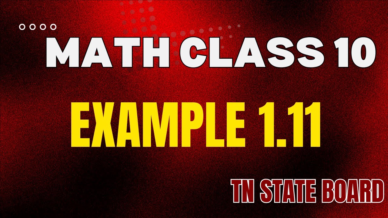 Class 10 Math | Example 1.11 | Relation | TN State Board | Blackboard Techniques - YouTube