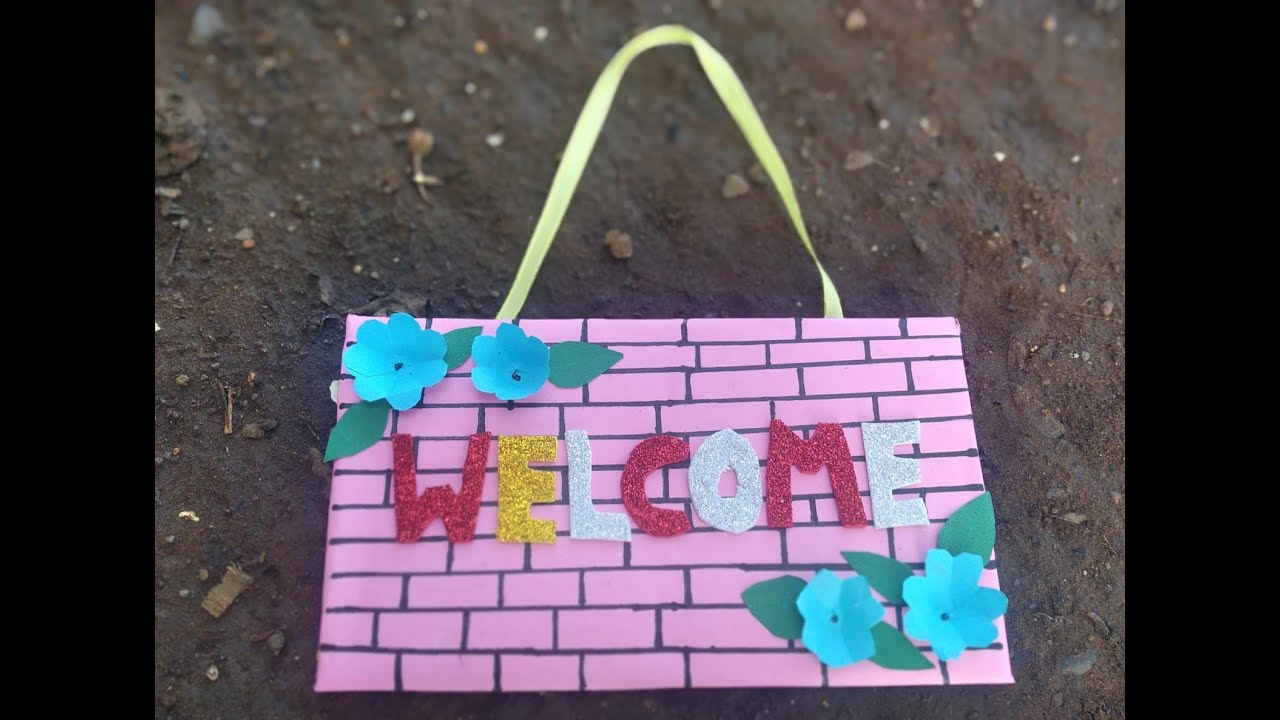 wall hanging craft idea/wall hanging/welcome wall hanging/welcome craft ...