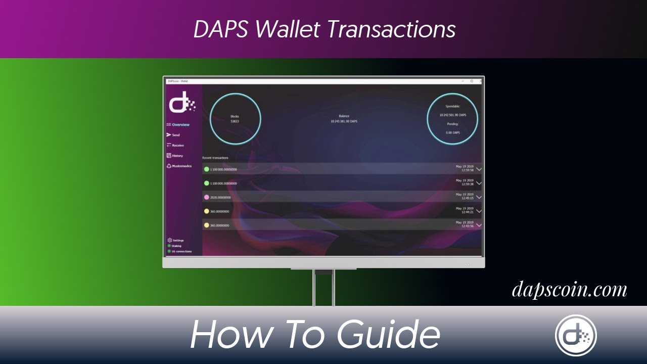 DAPS Coin Transactions Video - YouTube
