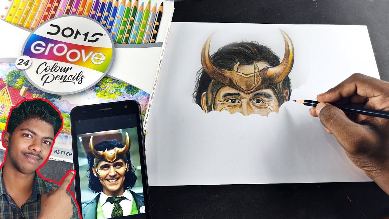 Loki drawing with Dom's colour pencil l how to draw Loki easy l ...