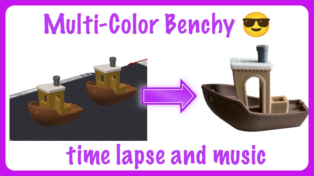 Realistic multi-color Benchy time lapse - Bambu P1S - YouTube