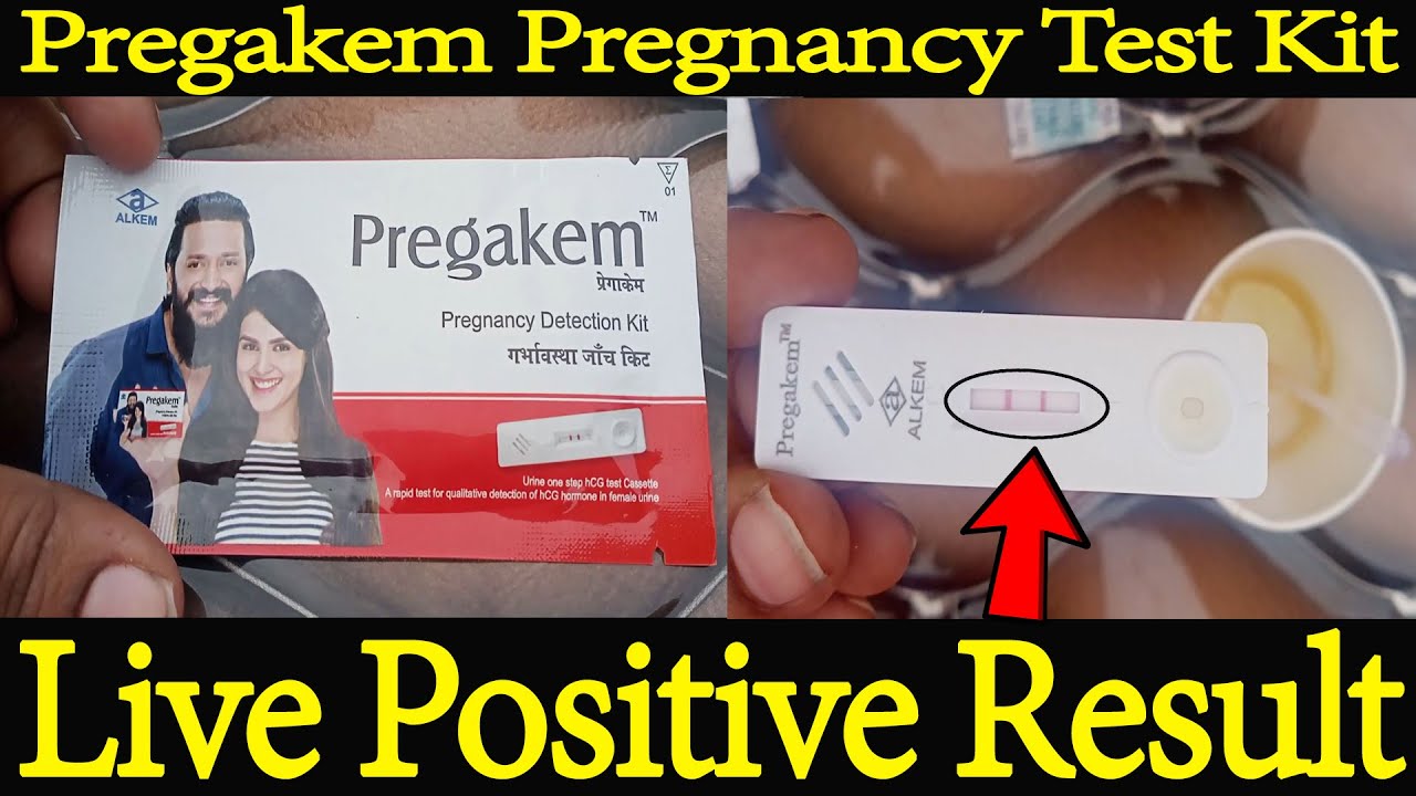 प्रेगाकैम प्रेगनेंसी टेस्ट किट | Pregakem Pregnancy Test Positive ...