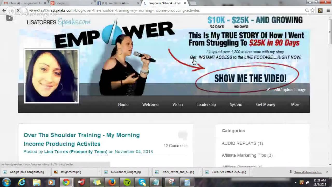 Over The Shoulder Training. What Lisa's Morning Looks Like.... - YouTube