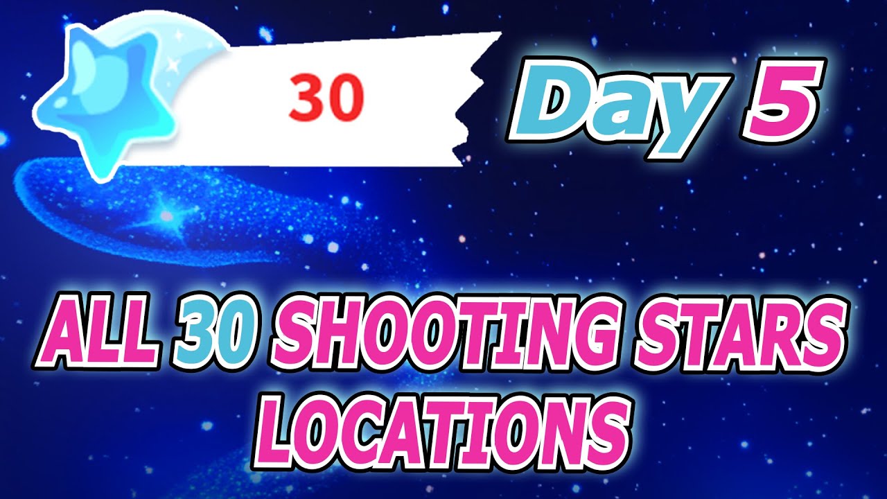 ALL 30 SHOOTING STARS LOCATIONS IN DAY 5 ⭐🔵 IN THE NEW ADOPT ME LUNAR ...