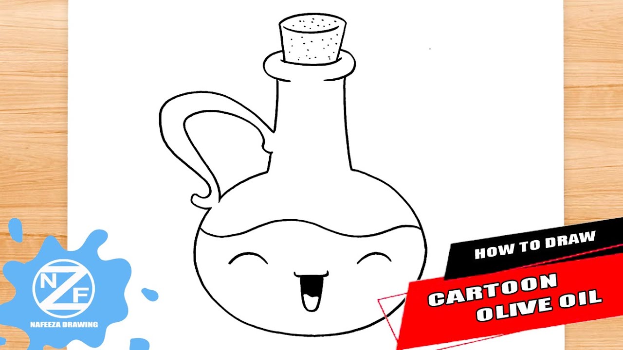 How to draw Cartoon Olive Oil - YouTube
