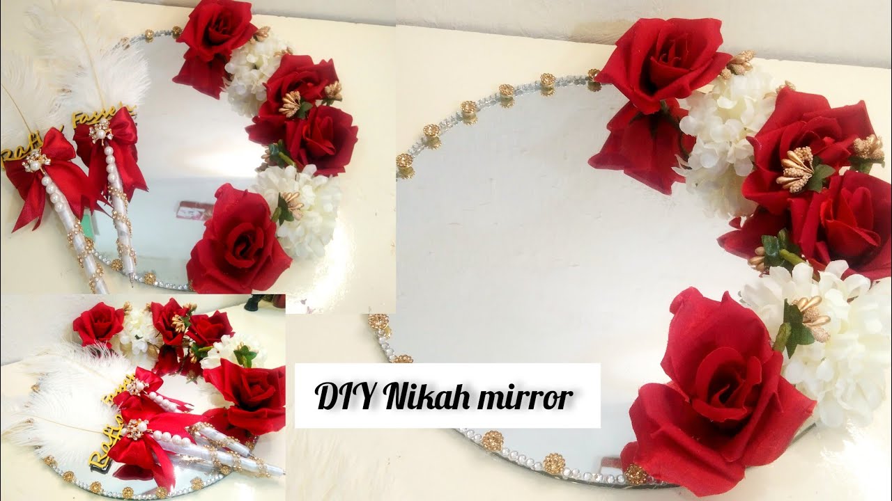 How to make Nikah mirror | Nikah platter Nikah tray | Nikah plate # ...