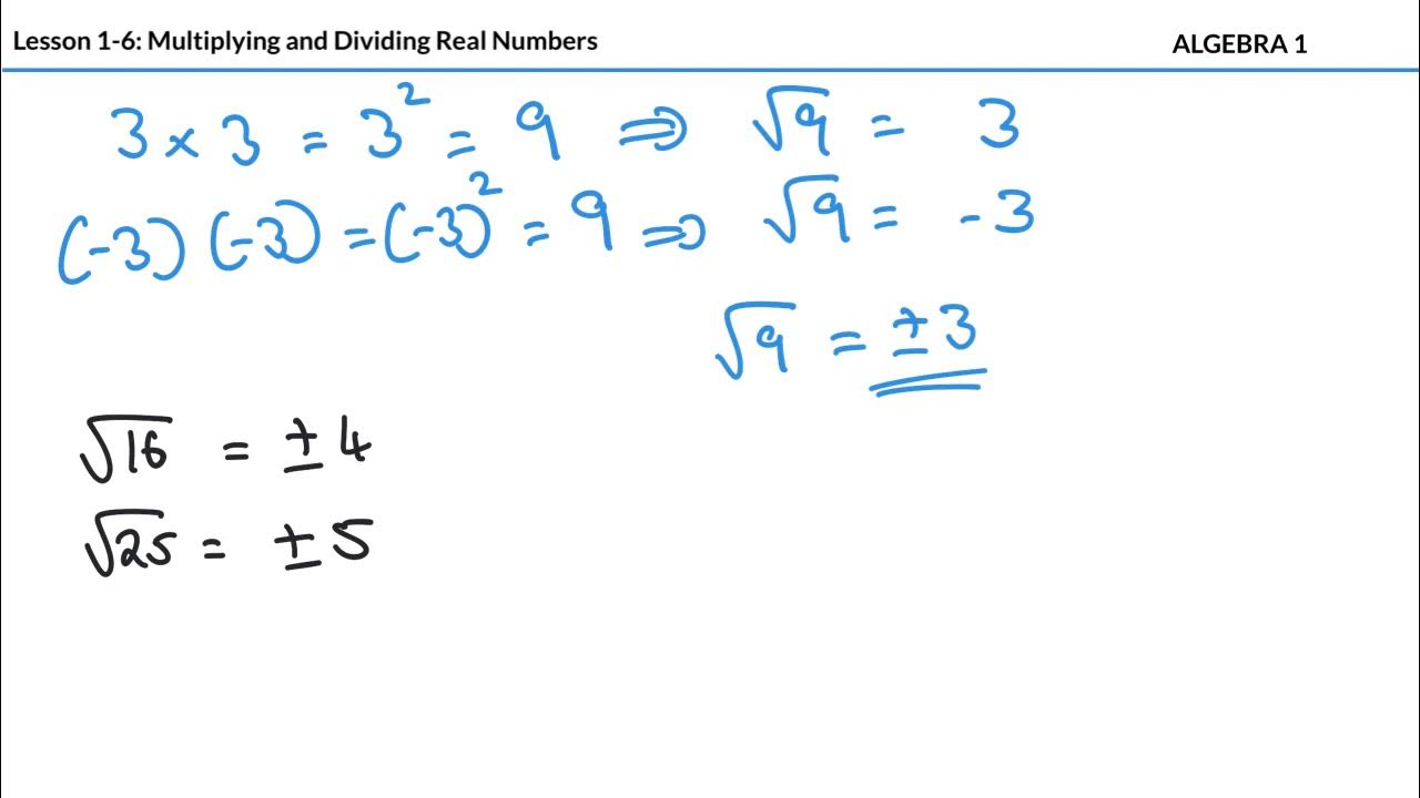 Lesson 1-6 Multiplying and Dividing Real Numbers - YouTube