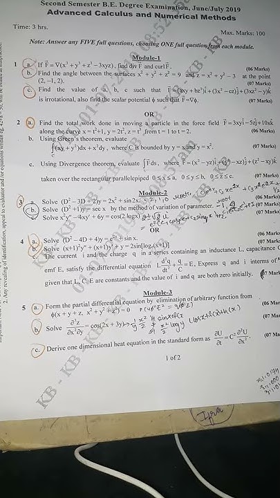 m2 question paper vtu... - YouTube