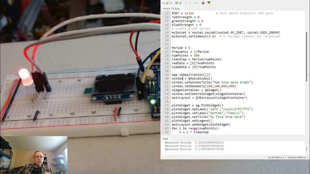 Paul McWhorter, Arduino R4 Wi-Fi, Lesson 74, Controlling an Arduino using PyQt5graph. - YouTube
