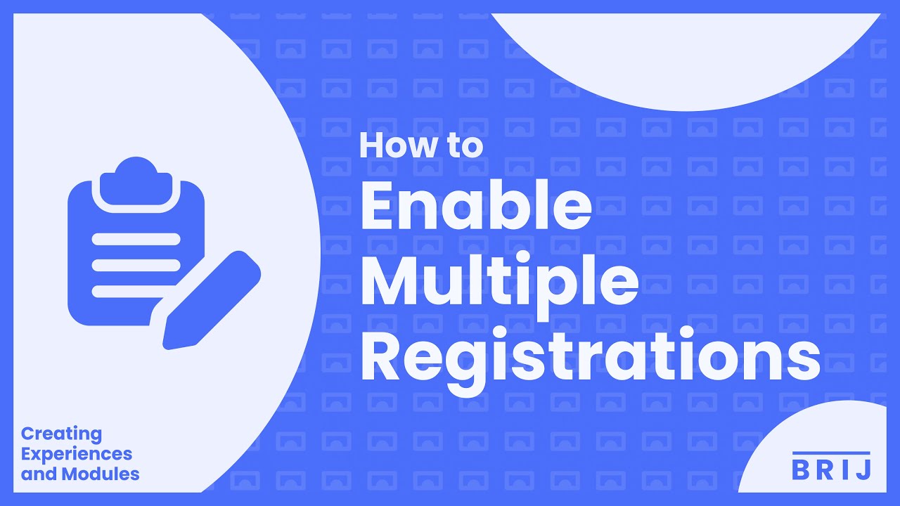 How to Enable Multiple Registrations - YouTube