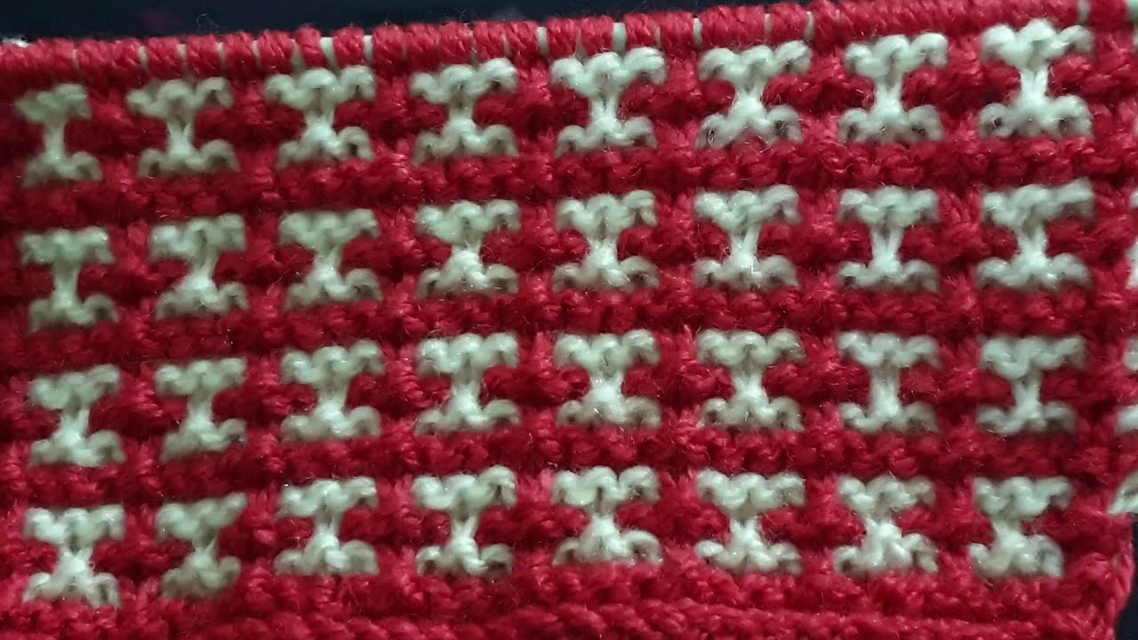 Easy Knitting Pattern #238 || two colours knitting design || two ...