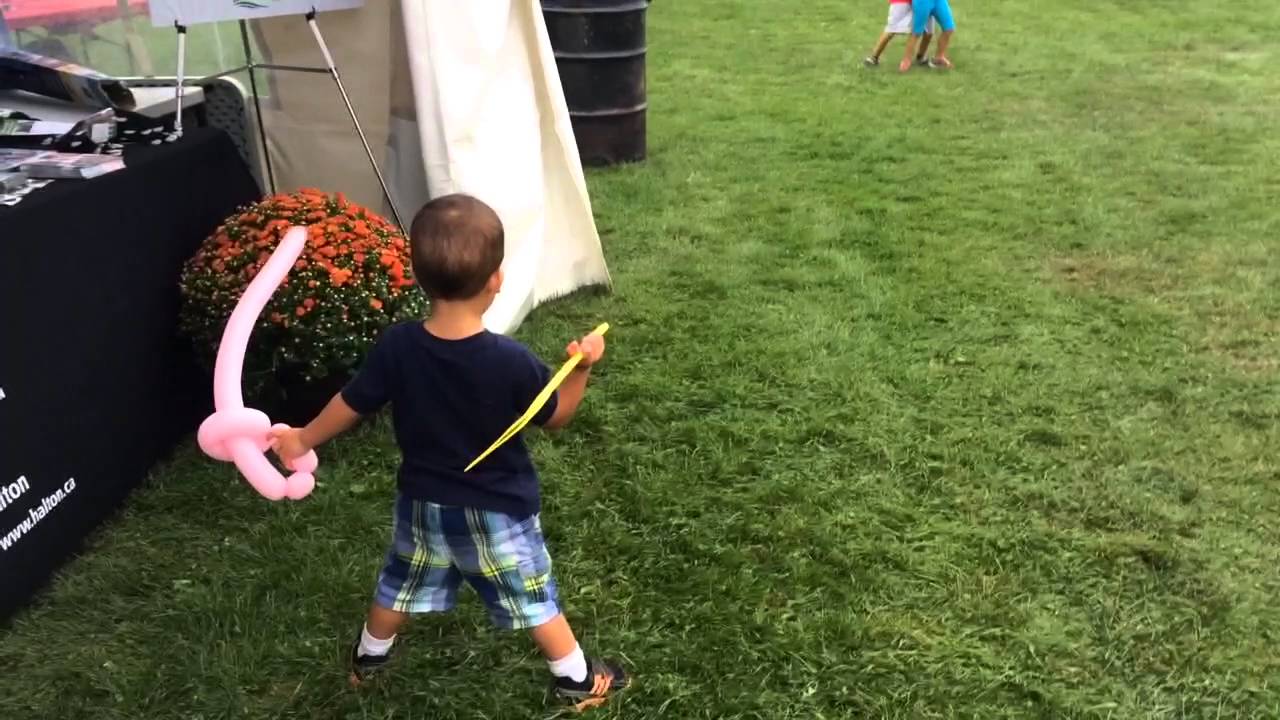 Acton Fall Fair 2015 balloon sword fight - YouTube
