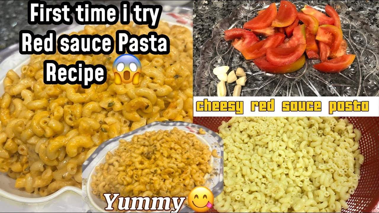 First time I made cheesy red sauce pasta || cheesy red sauce pasta ...