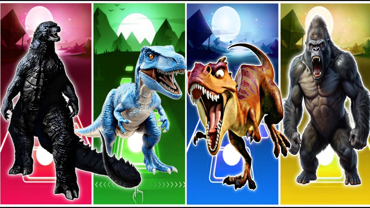 Jurassic World Godzilla 🆚The T-rex🆚The İndominus Rex🆚 King Kong ...