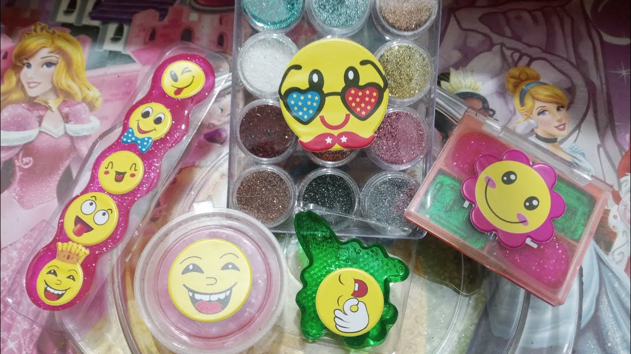 Making Slime with smile / Relaxing slime with Glittery shades/ Relaxing ...